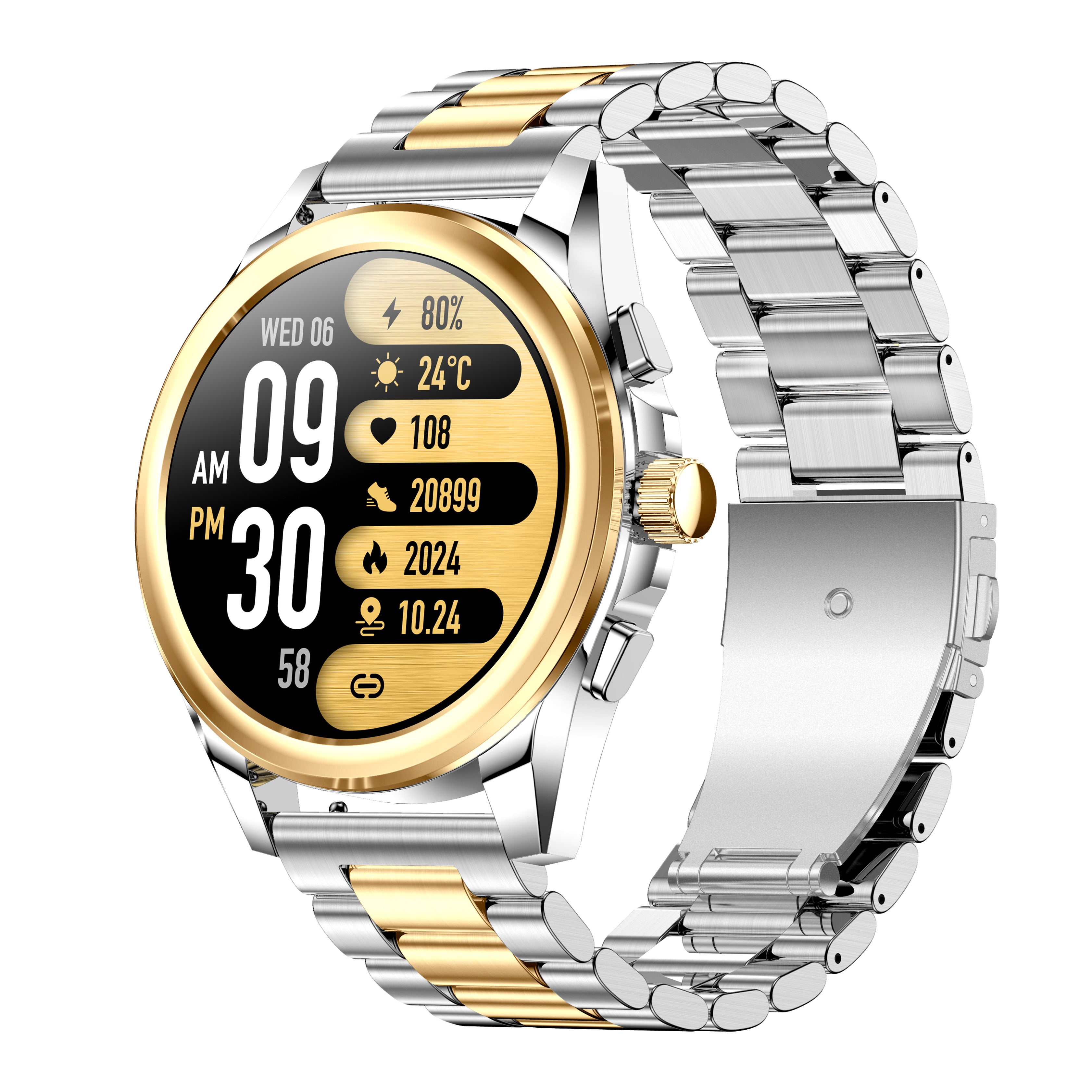 Luksus Business Smartwatch med AI stemmeassistent og Bluetooth-opkalds ...